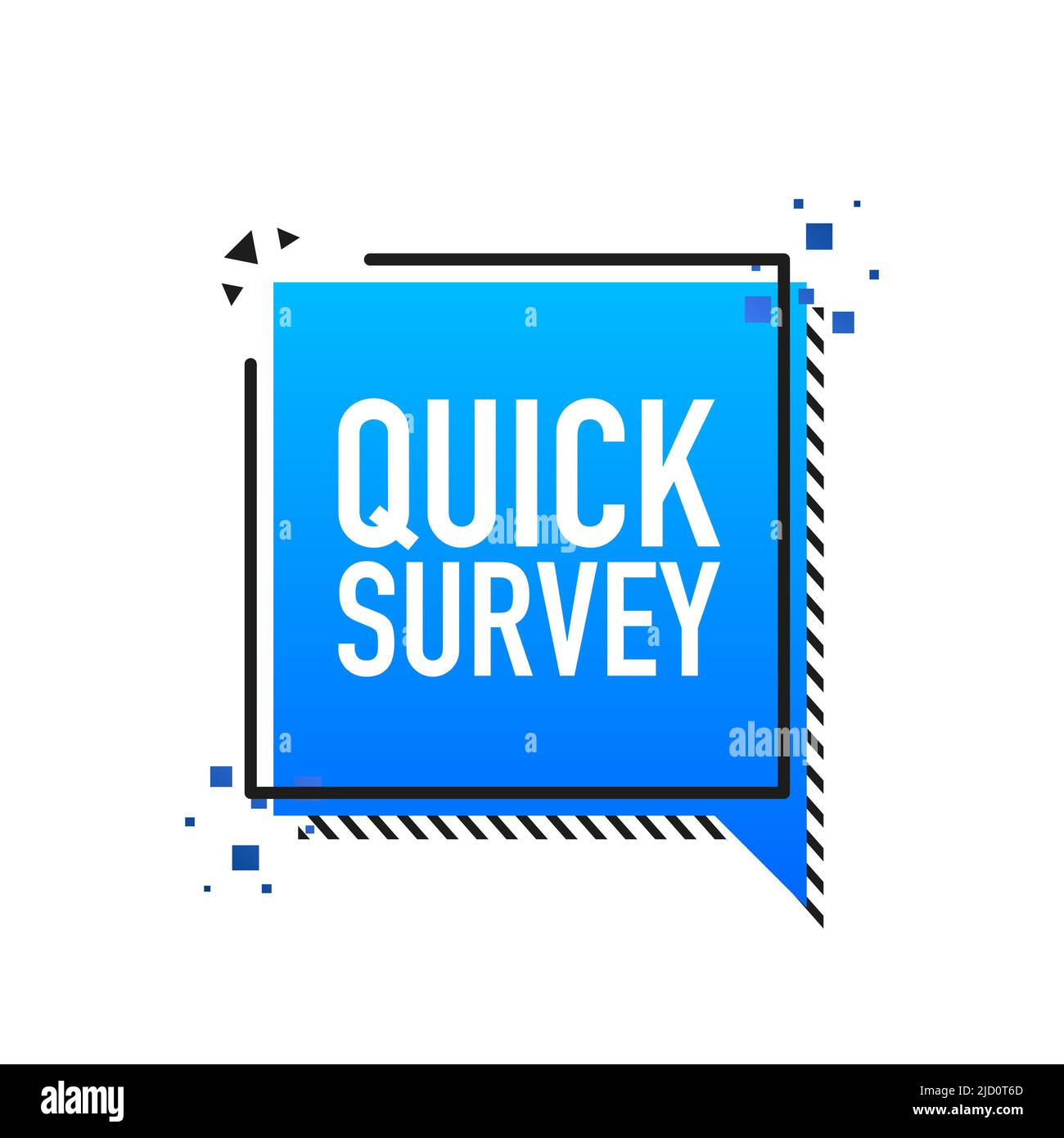 Quick survey flat blue banner. Vector illustration Stock Vector Image ...