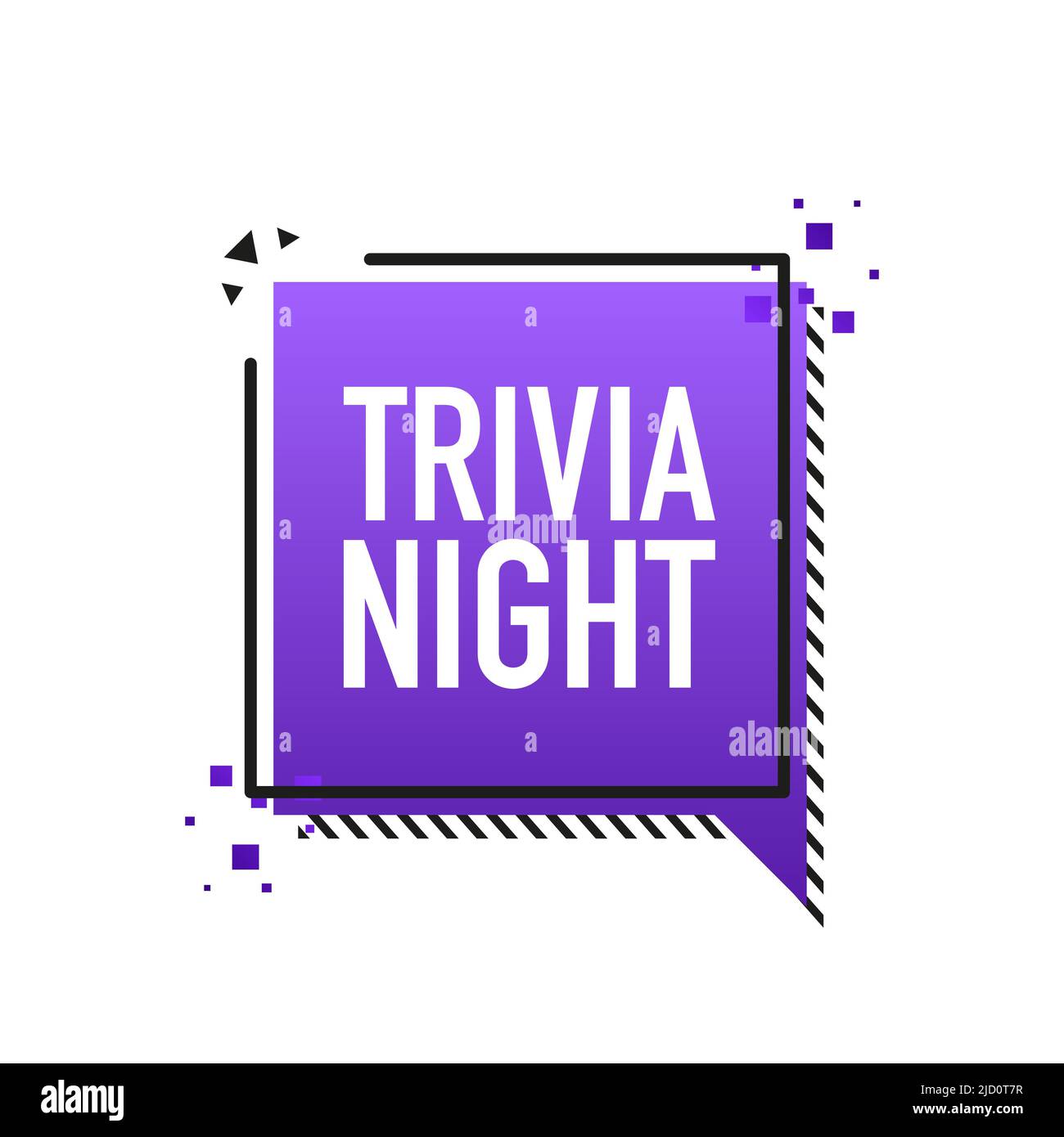 Trivia night banner in flat style on white background. Vector ...