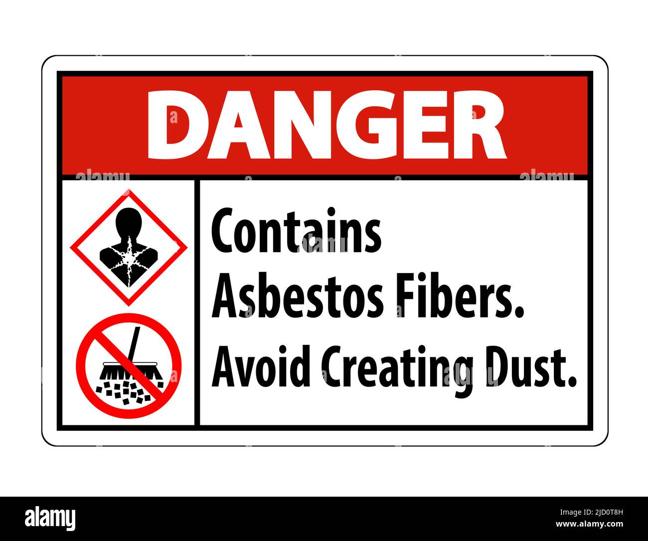 Danger Label Contains Asbestos Fibers,Avoid Creating Dust Stock Vector ...