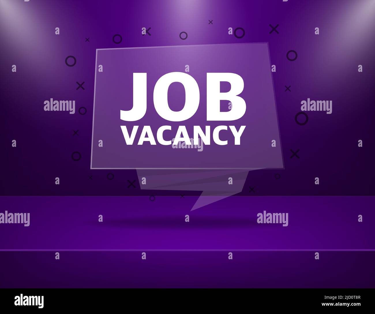 Job purple business banner on purple background. Vector illustration ...