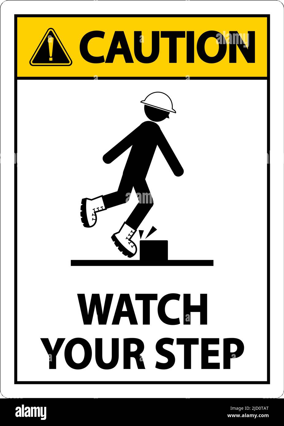 Caution Watch Your Step Sign On White Background Stock Vector Image ...