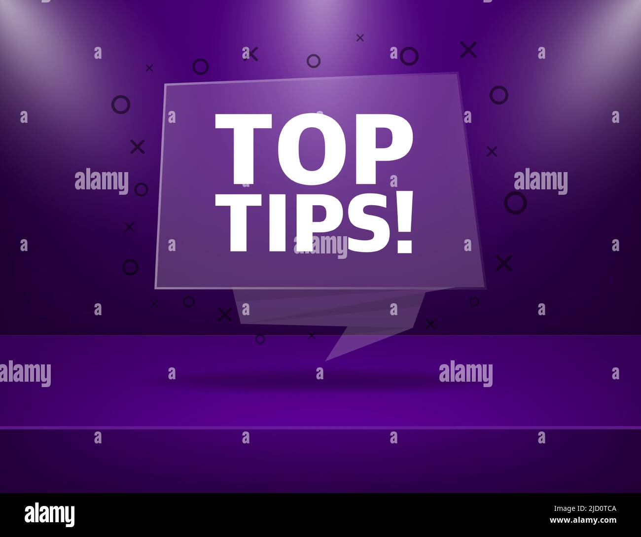 Top tips purple banner in 3D style on white background. Vector ...