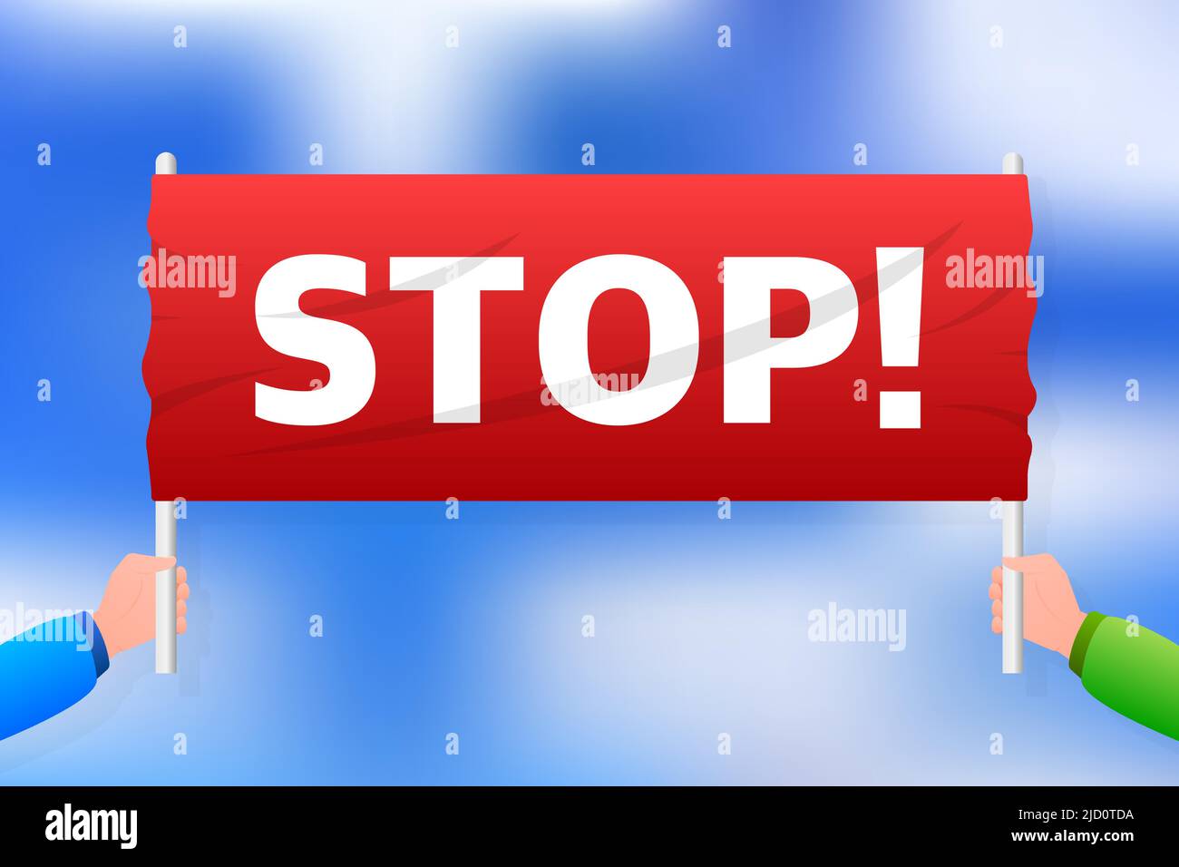 Stop placard protest, great design for any purposes. Poster banner ...