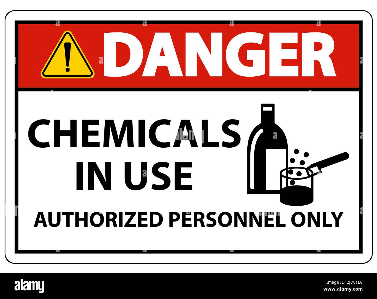 Danger Chemicals In Use Symbol Sign On White Background Stock Vector ...