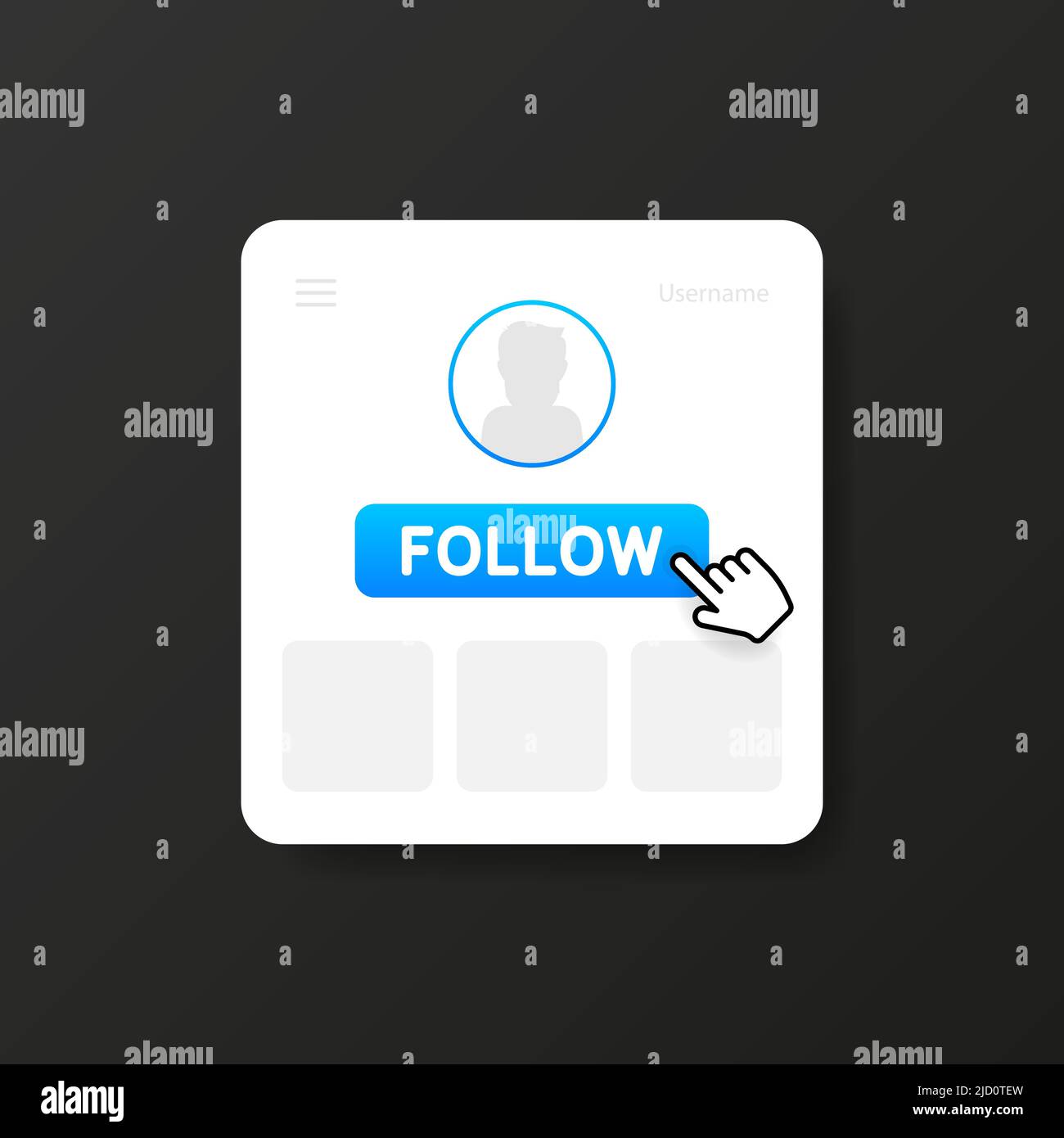 Flat template with follow page. Social media flat icon. Vector logo ...