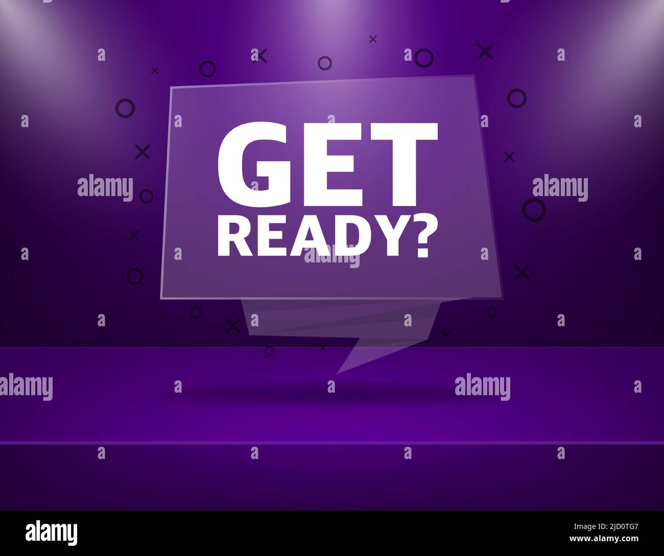 Purple banner with get ready sign. Vector illustration Stock Vector ...