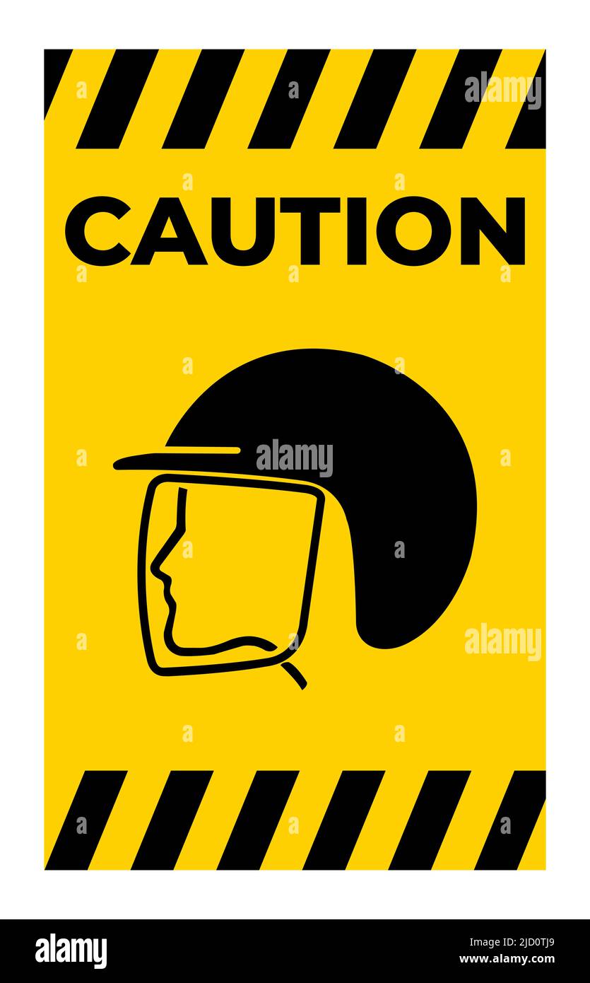 Wear Safety Helmet Symbol Isolate On White Background,Vector ...