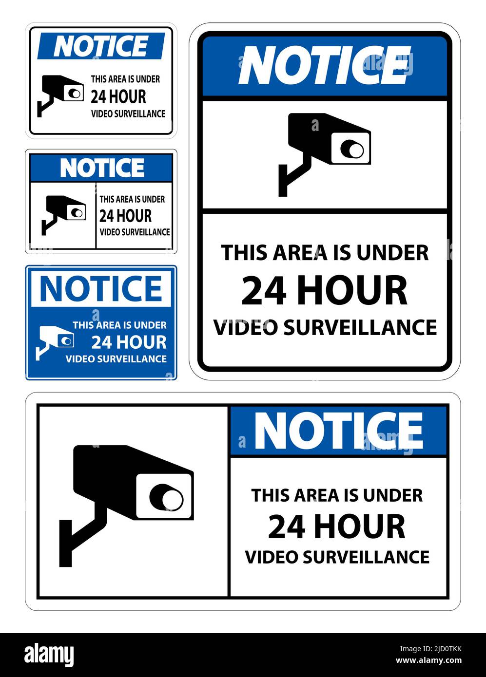 Notice this Area Is Under 24 hour Video Surveillance Symbol Sign ...