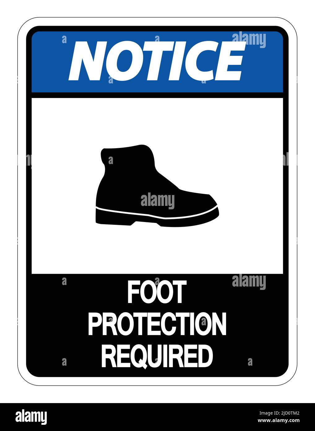 Notice Foot Protection Required Wall Sign on white background,vector ...