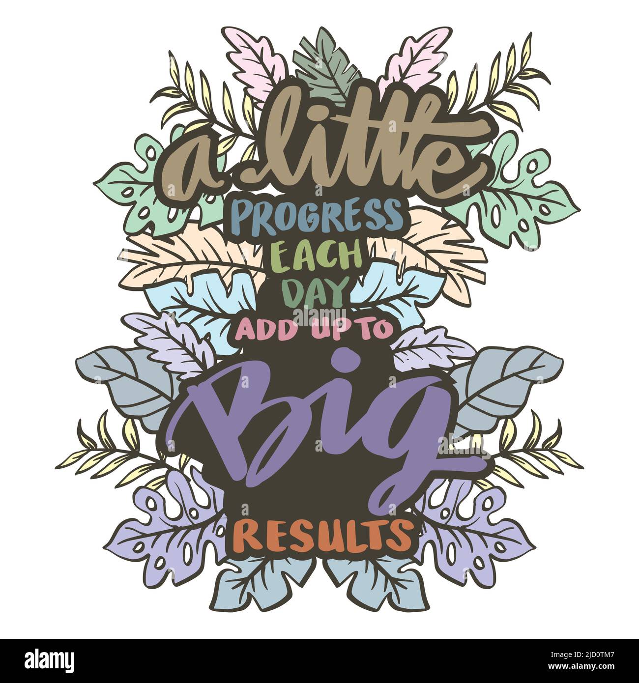 A little progress each day add up to big results. Poster quotes Stock ...