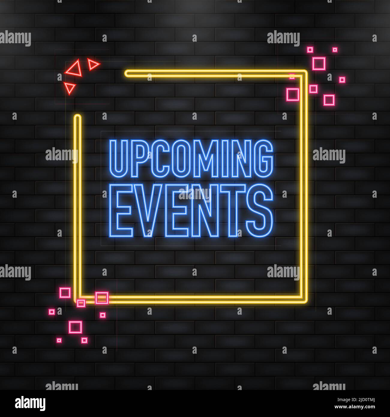 Megaphone with upcoming events poster in flat style. Vector illustration Stock Vector Image ...