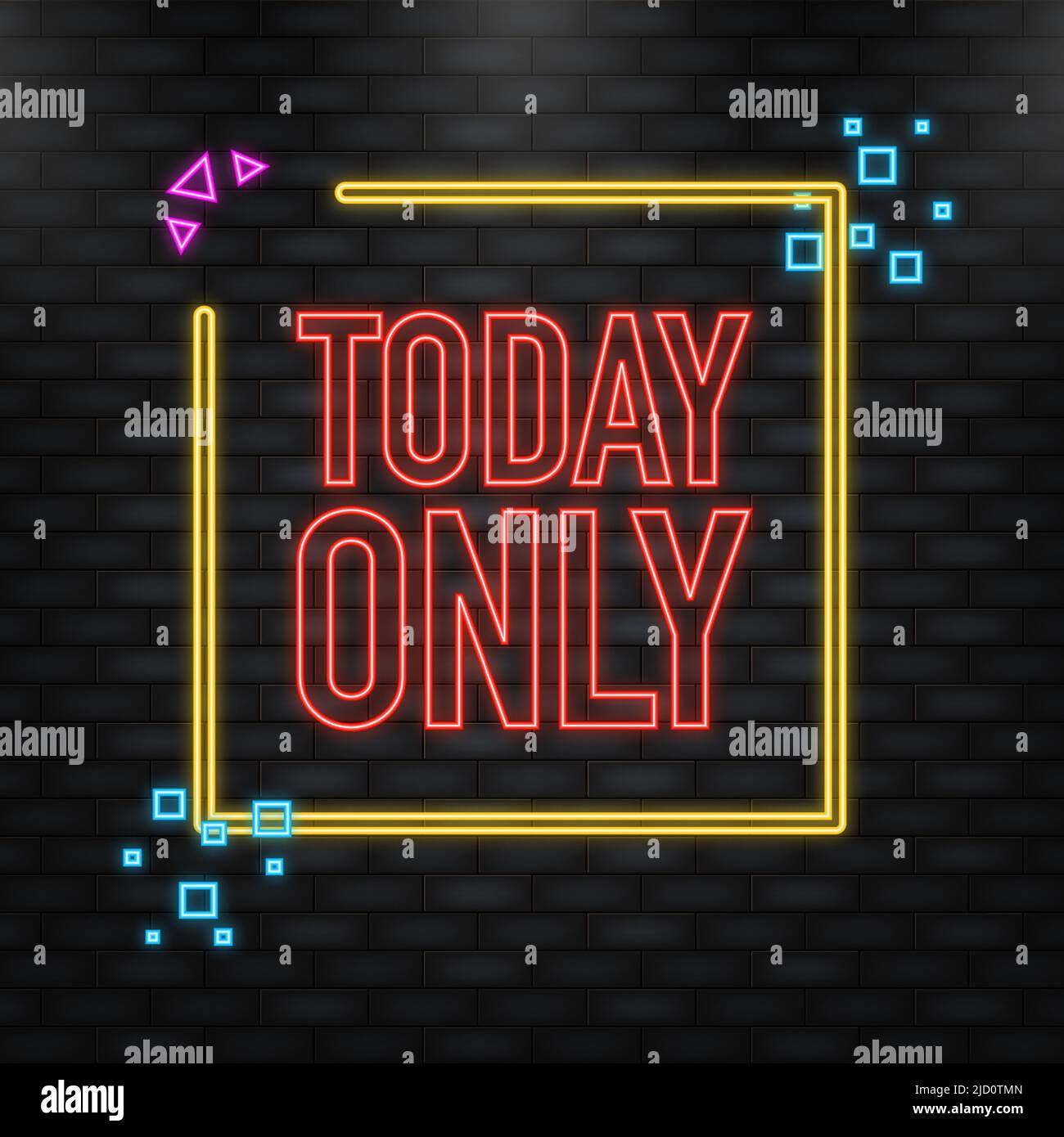 Megaphone blue banner with today only sign. Vector illustration Stock ...