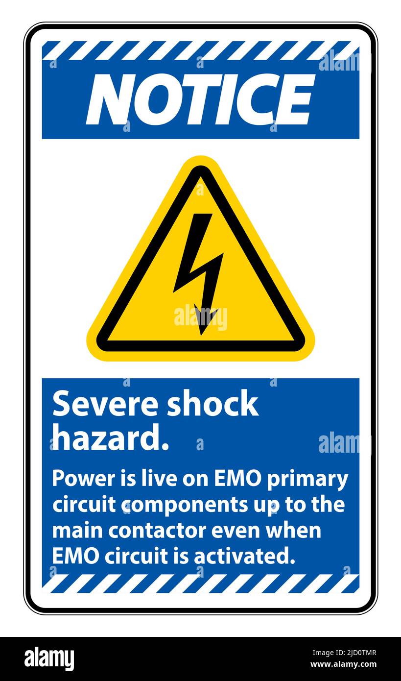 Notice Severe shock hazard sign on white background Stock Vector Image ...