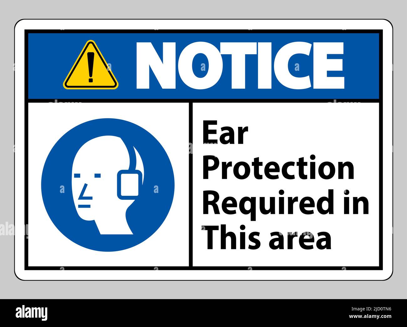Notice Ear Protection Required In This Area Symbol Sign Stock Vector ...