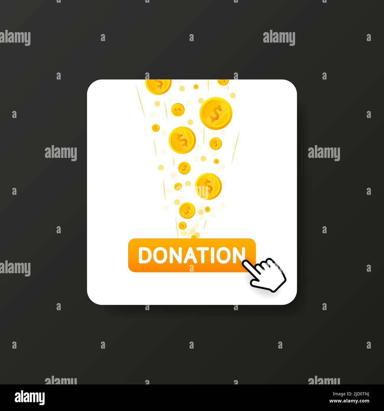 Donation box icon in flat style isolated on background. Vector ...