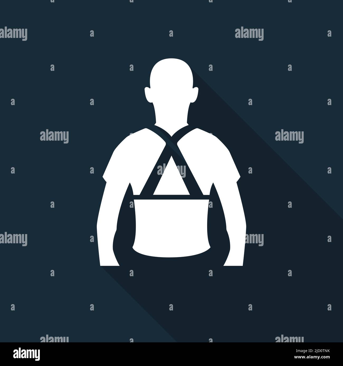 Wear Back Support Symbol Sign Isolate On Black Background,Vector ...