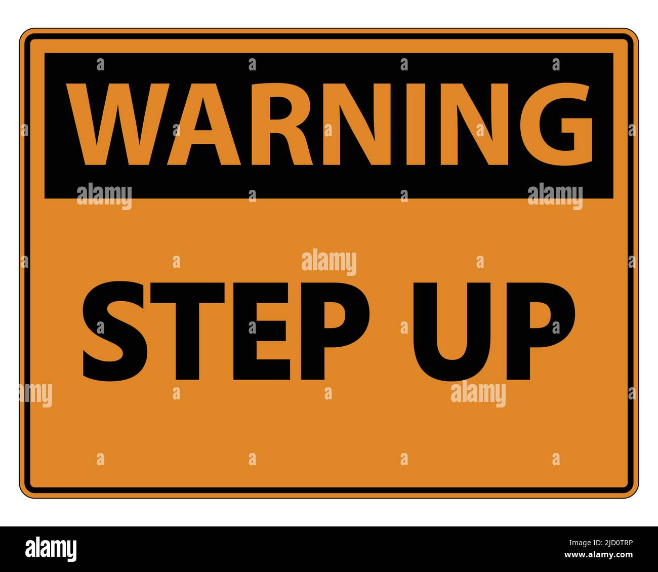 Warning Step Up Wall Sign on white background,vector illustration Stock ...