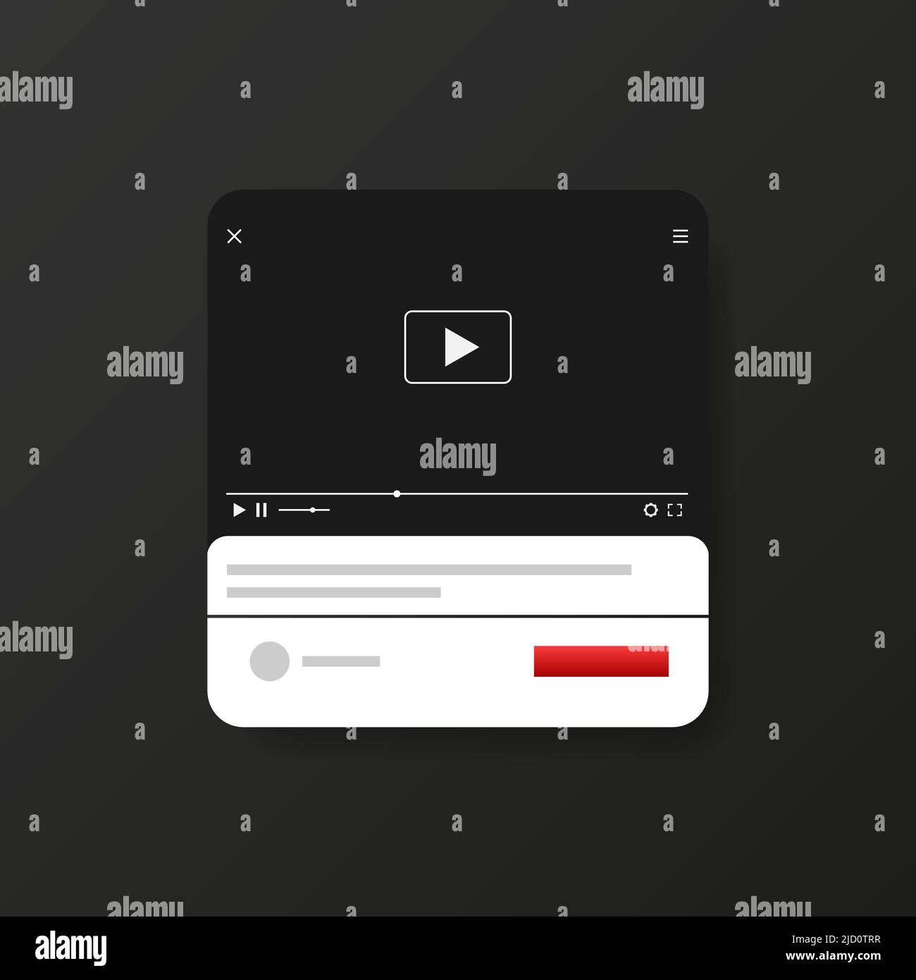 Video player for web design. Realistic window. Vector illustration ...