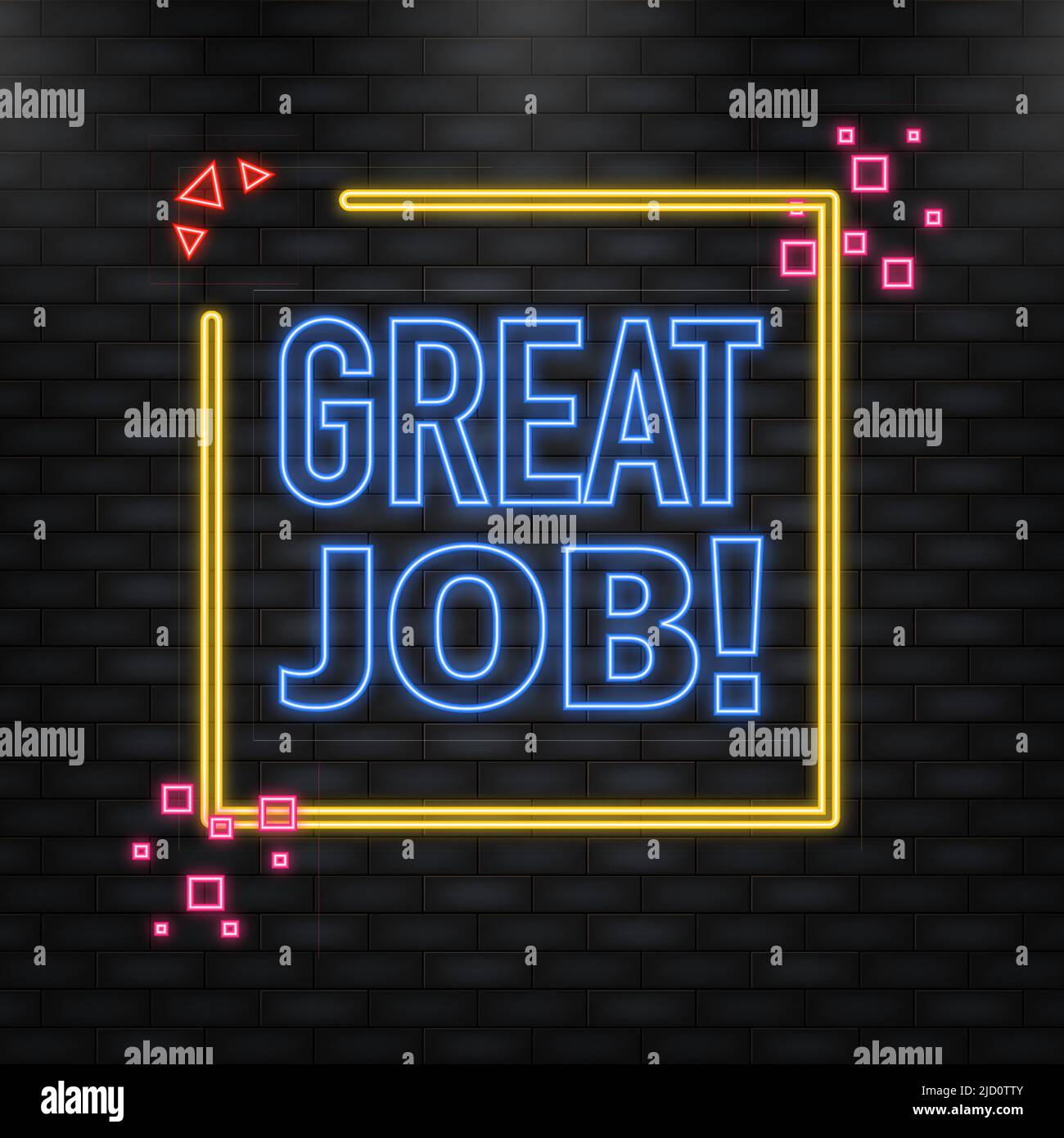 Megaphone blue banner with great job sign. Vector illustration Stock Vector Image & Art - Alamy