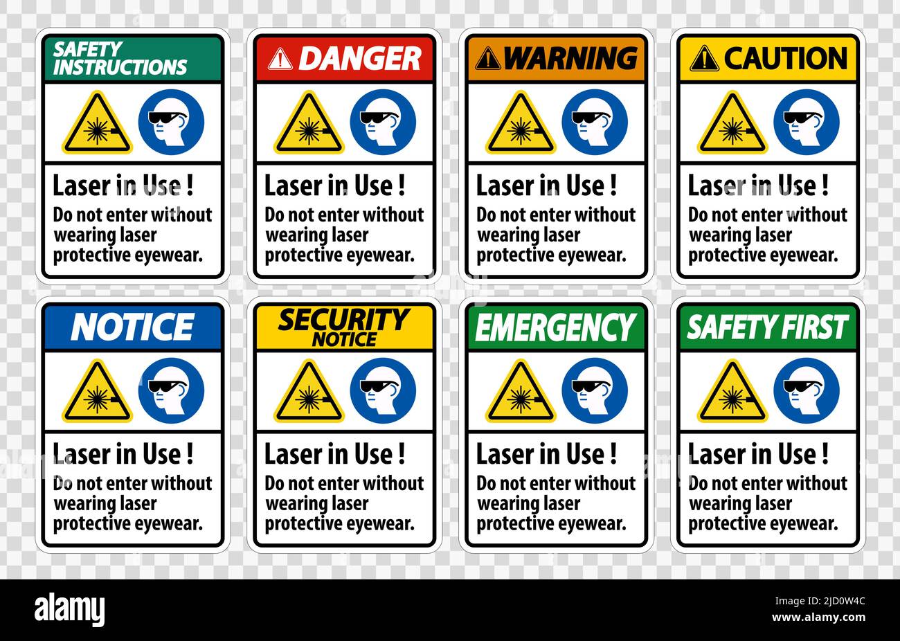 Warning PPE Safety Label,Laser In Use Do Not Enter Without Wearing ...