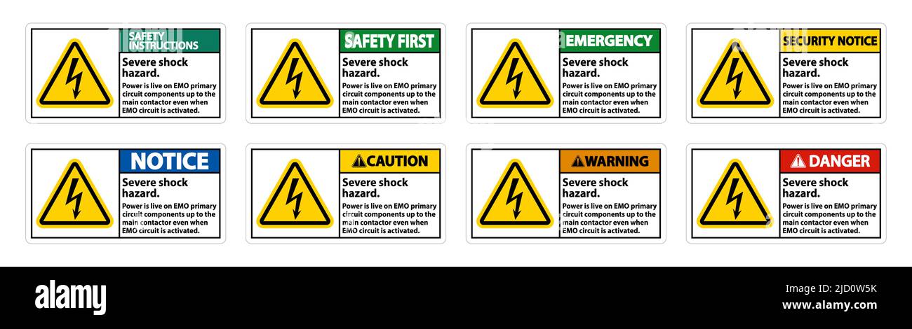 Severe shock hazard sign on white background Stock Vector Image & Art ...