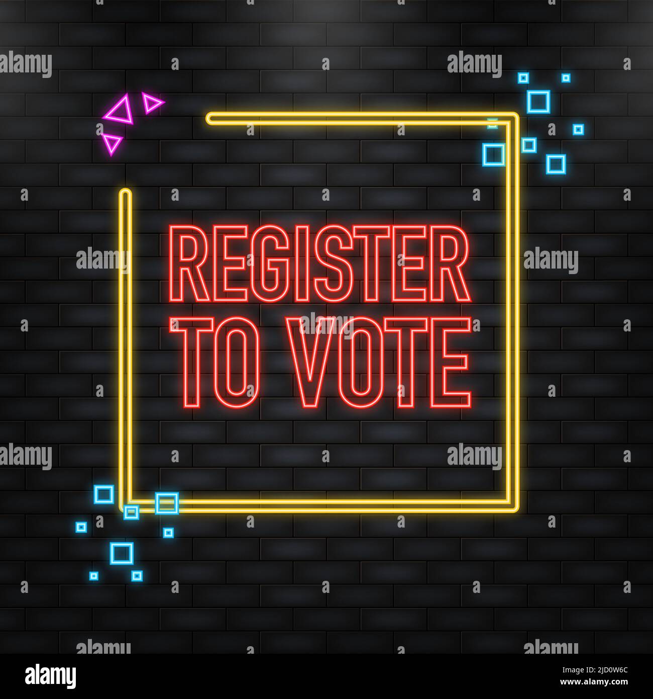 Megaphone red banner with register to vote sign. Vector illustration ...