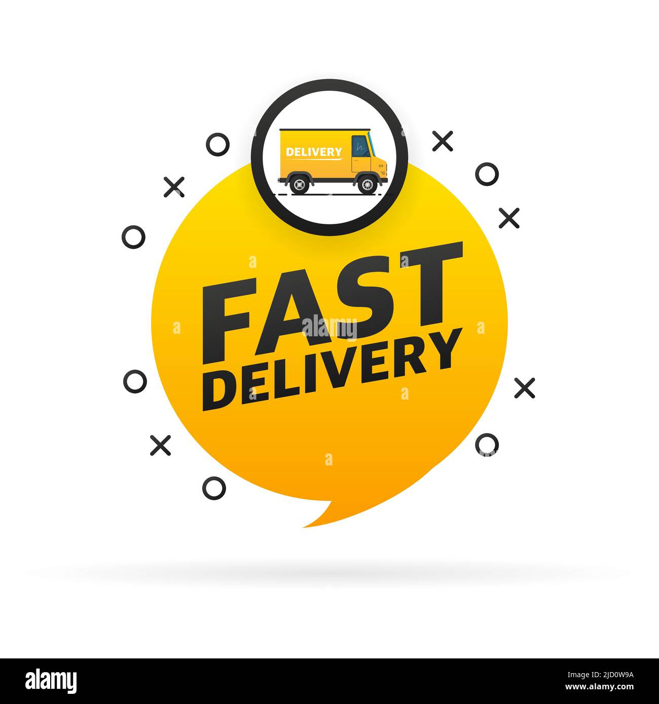 Fast delivery service badge. Fast time delivery order with stopwatch on ...