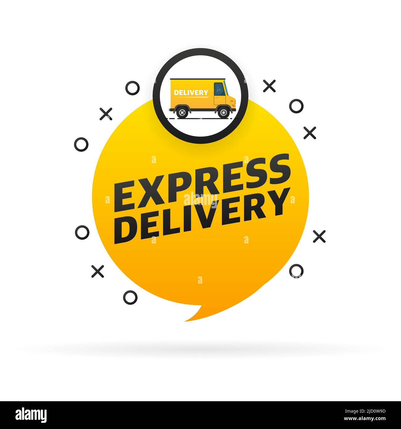 Express delivery service badge. Fast time delivery order with stopwatch ...