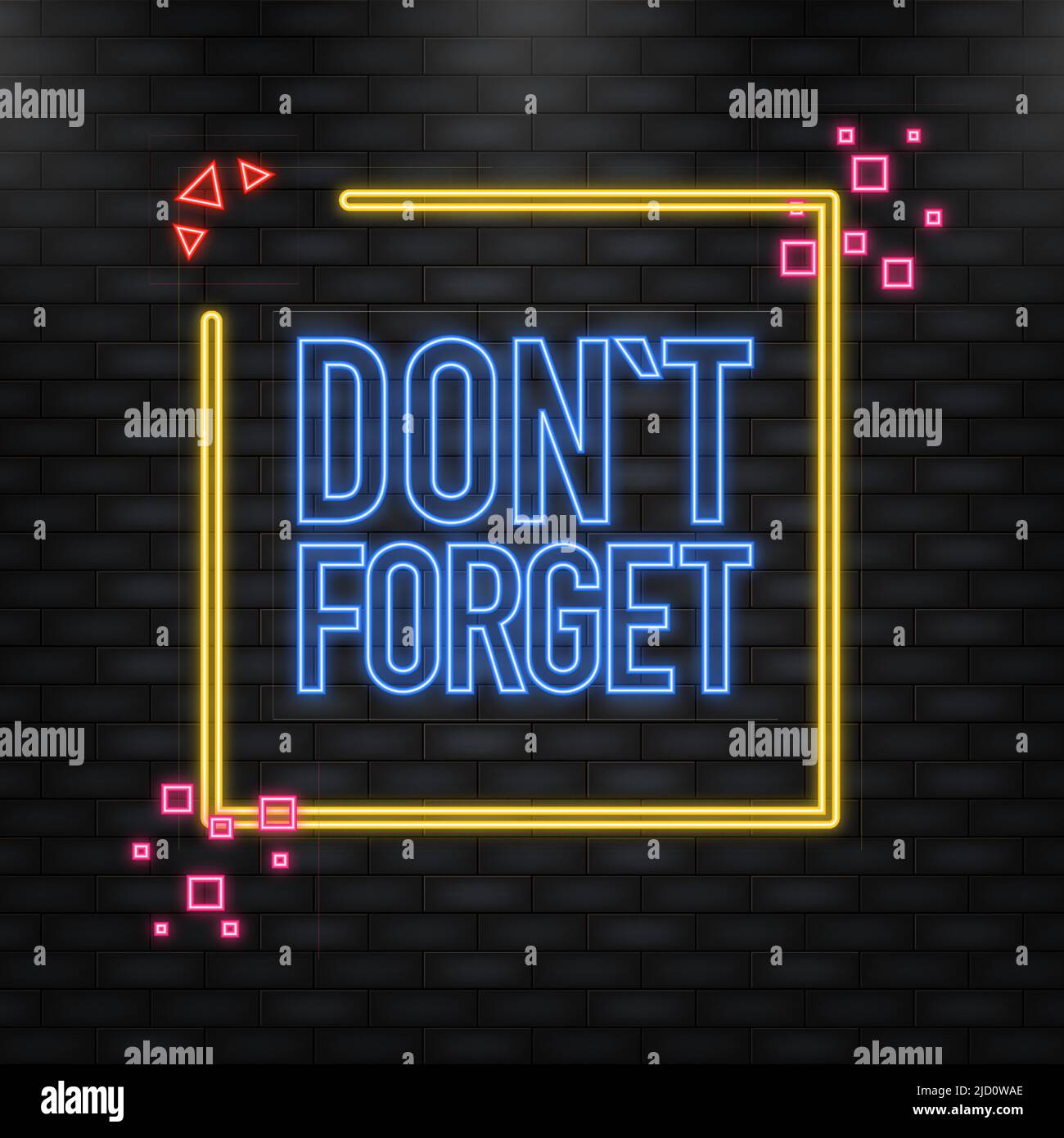 Megaphone red banner with dont forget sign. Vector illustration Stock ...