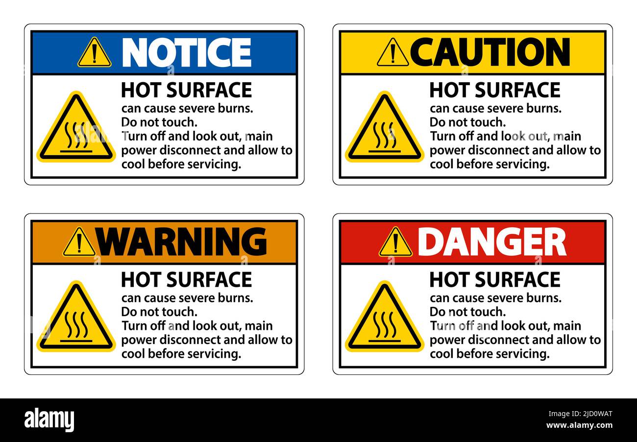 Hot surface sign on white background Stock Vector Image & Art - Alamy