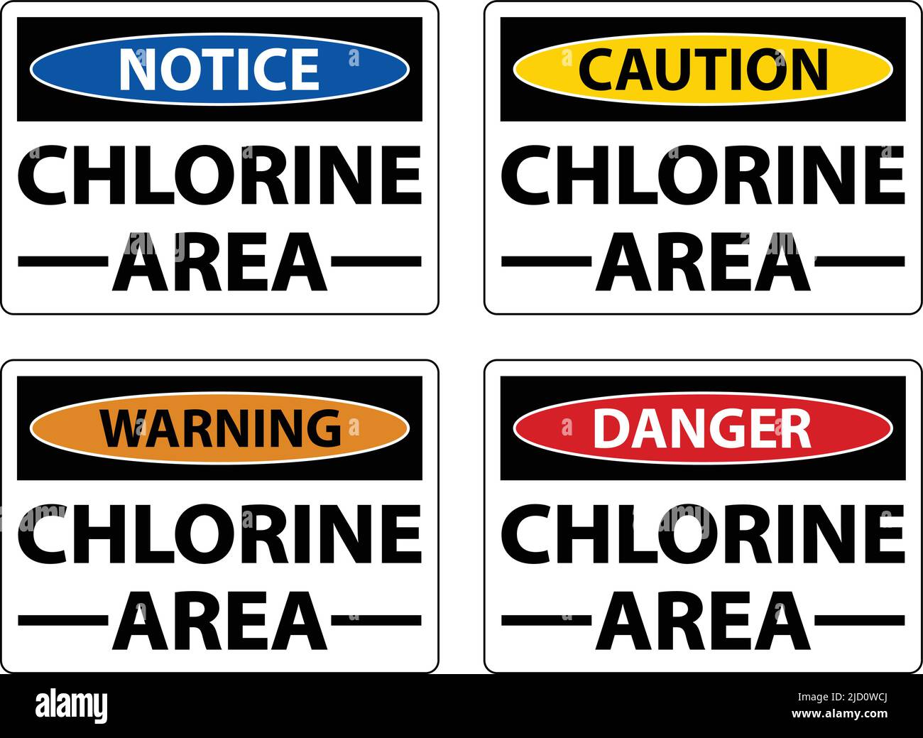 Caution Chlorine Area Sign On White Background Stock Vector Image & Art ...