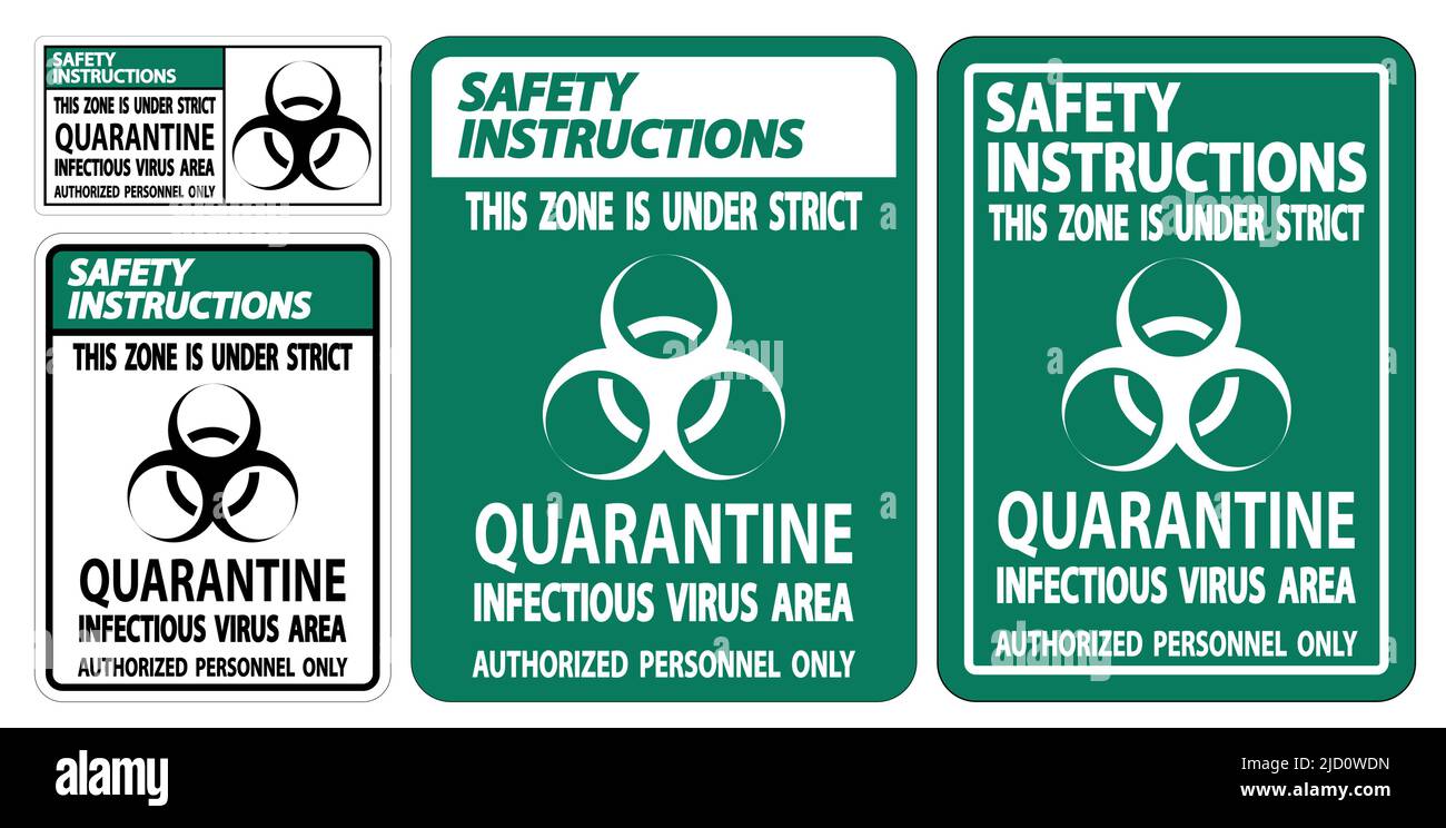 Safety Instructions Quarantine Infectious Virus Area Sign Isolate On ...