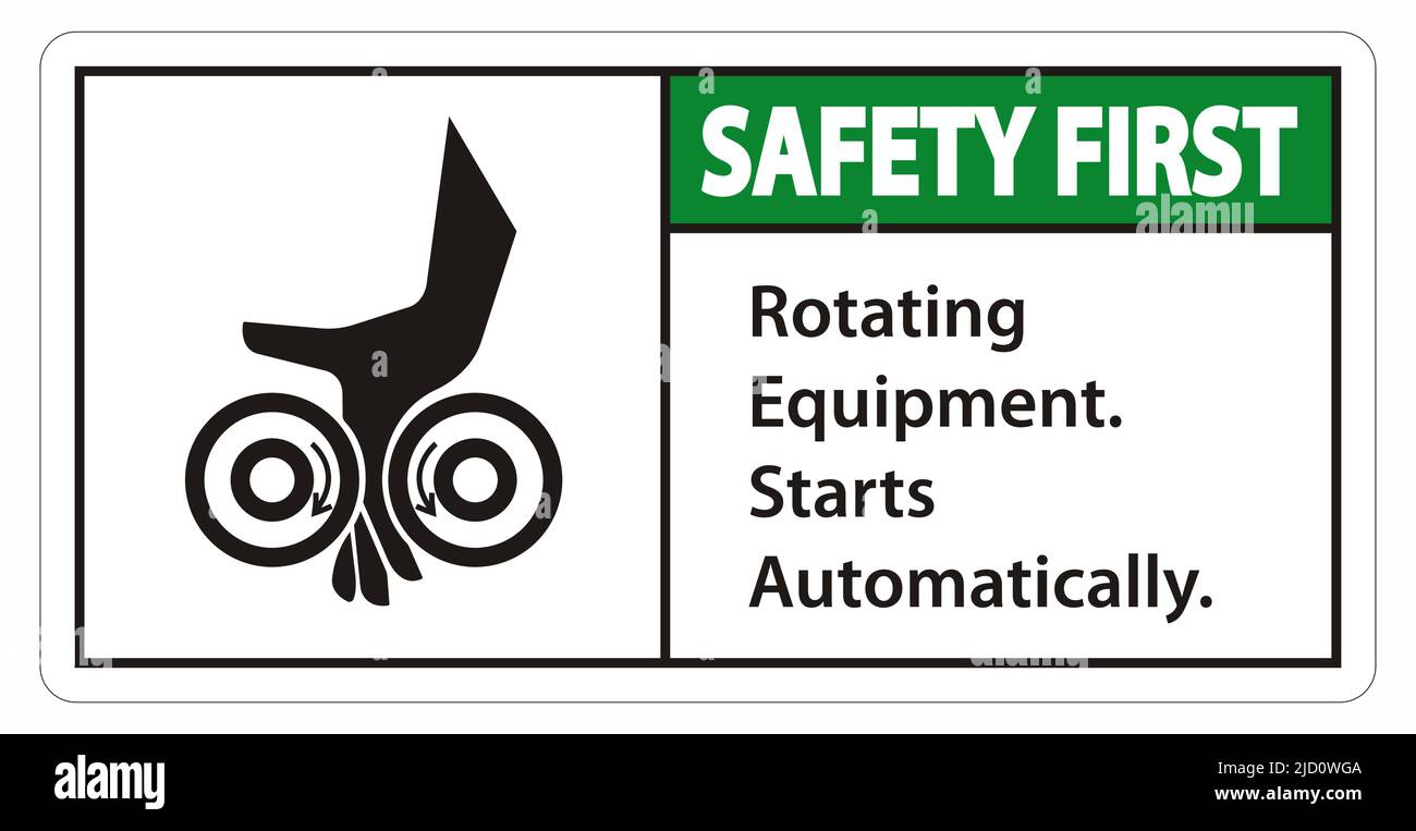 Rotating Equipment.Starts Automatically Symbol Sign Isolate on White ...