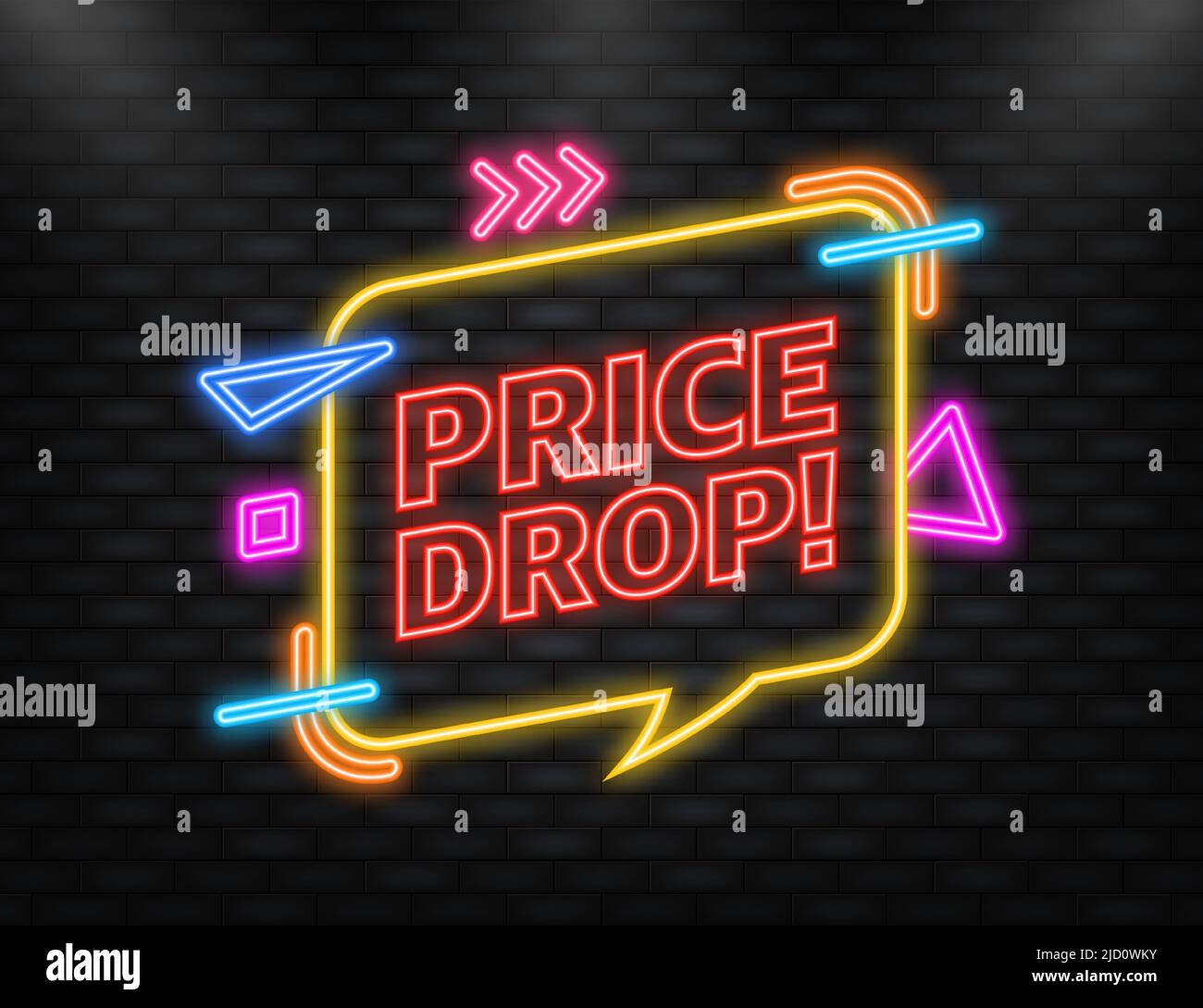 Advertising with flat price drop for banner design. Vector background ...