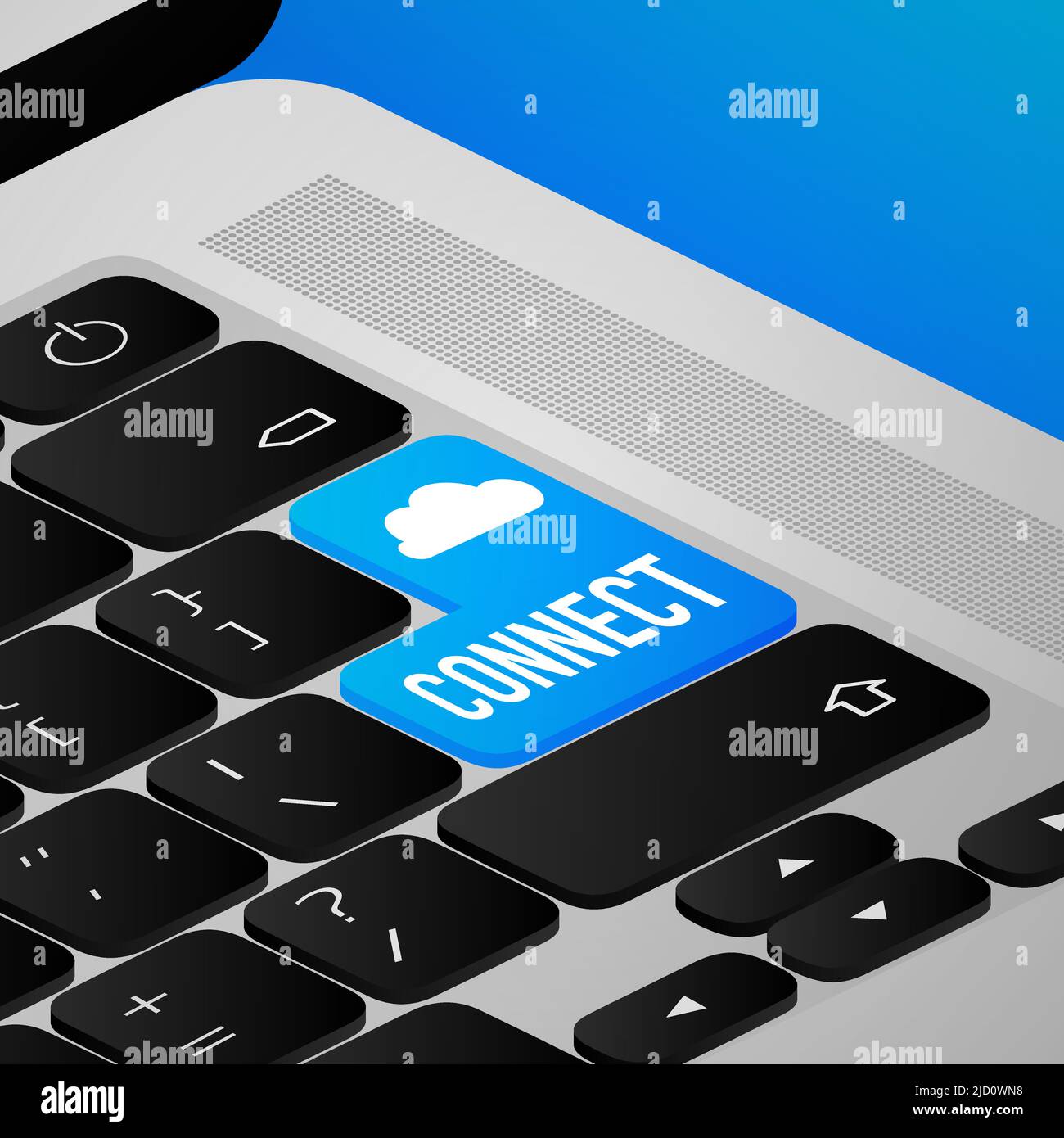 Blue connect button on white background. Gradient black. Vector banner ...