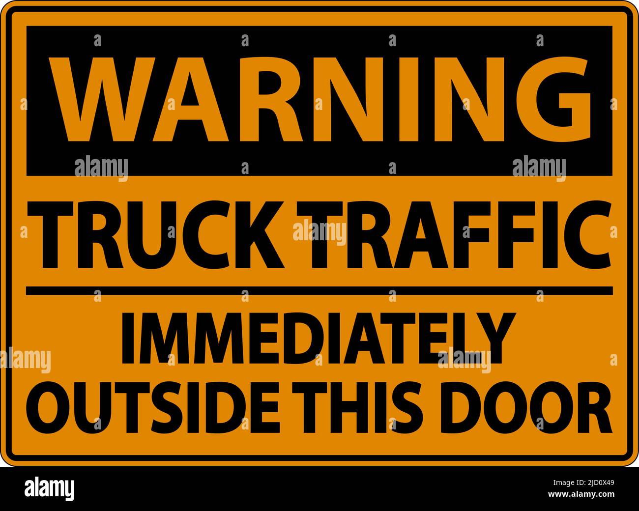 Warning Immediately Outside This Door Sign On White Background Stock ...