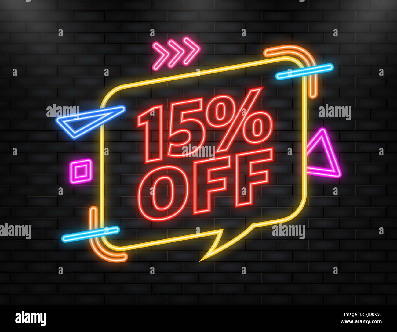 Trendy flat advertising with 15 percent discount flat badge for promo ...