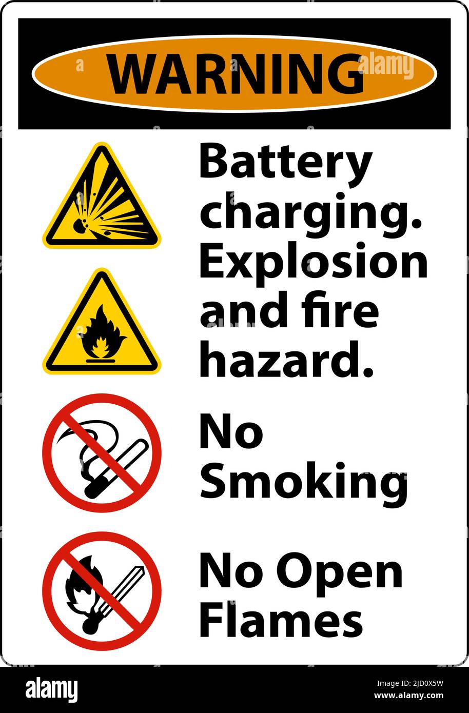 Warning Explosion and Fire Hazard Sign On White Background Stock Vector ...