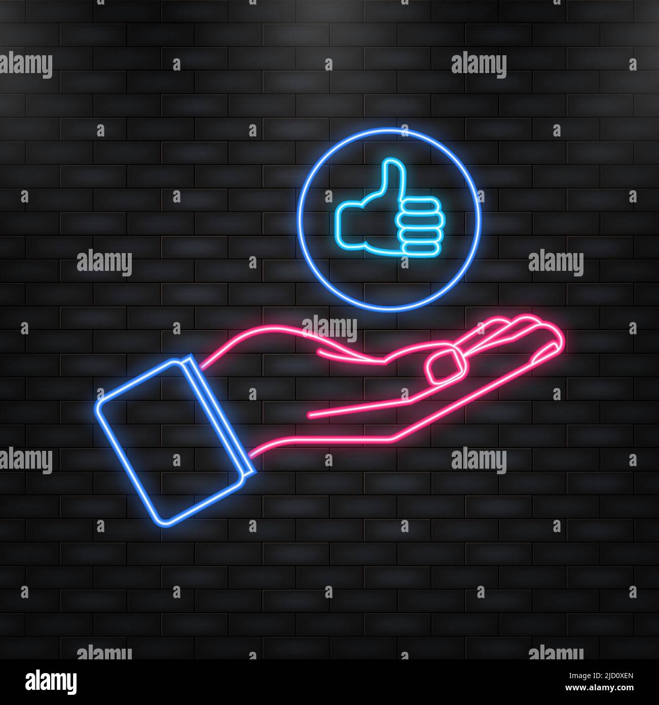 Neon Icon. Flat like comment for web background design. Social media ...