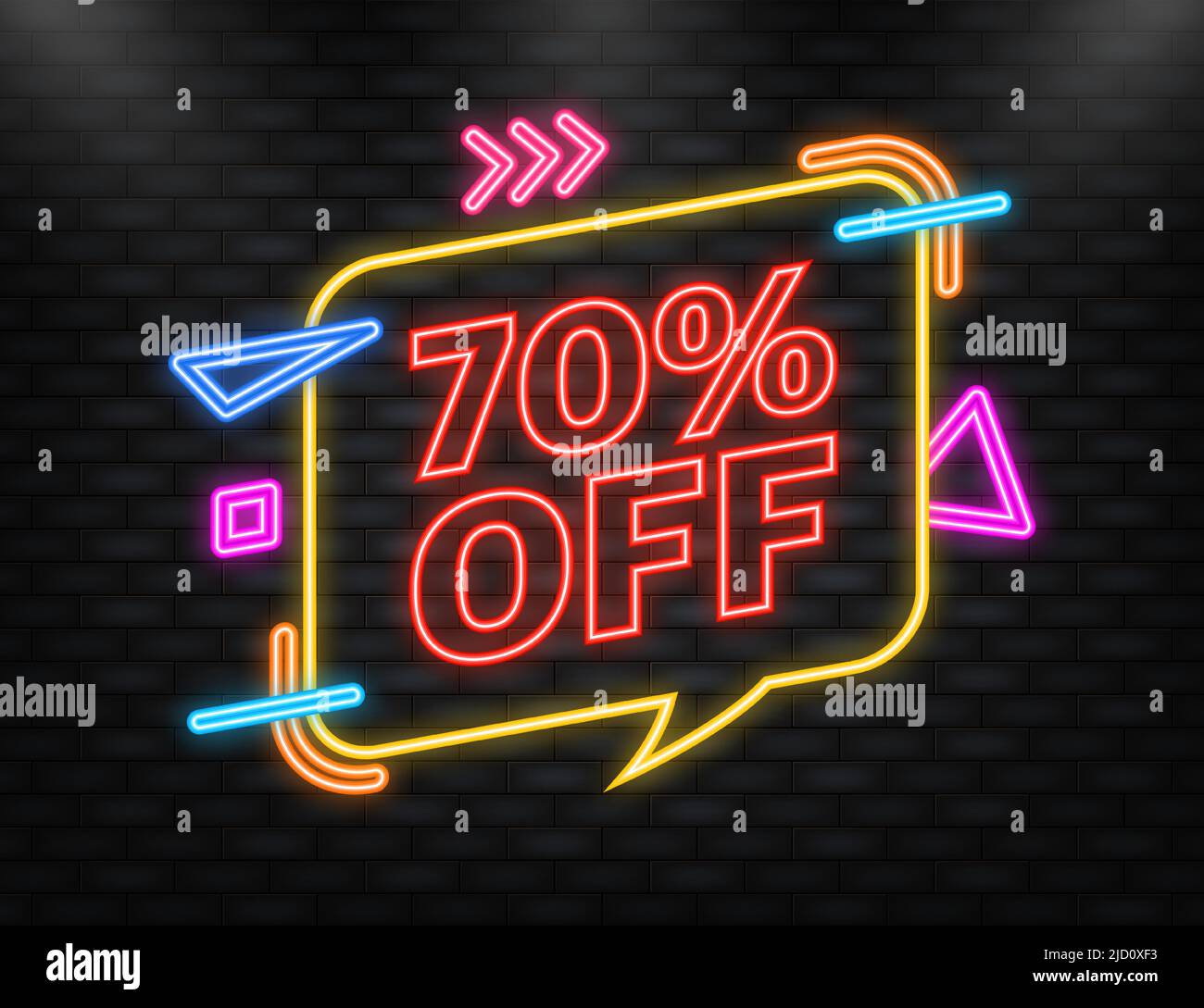 Trendy flat advertising with 70 percent discount flat badge for promo ...