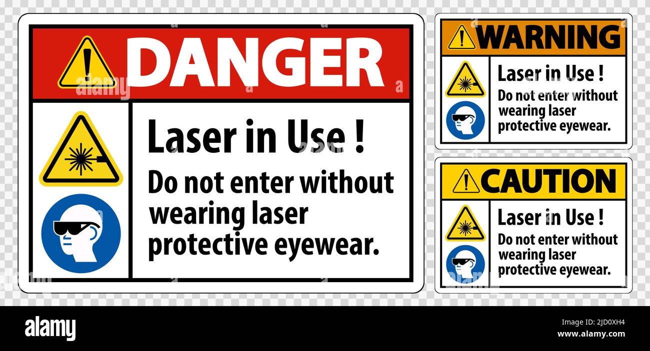 Warning PPE Safety Label,Laser In Use Do Not Enter Without Wearing ...