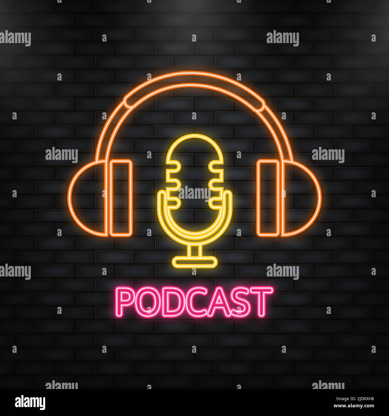 Microphone podcast neon symbol hi-res stock photography and images - Alamy