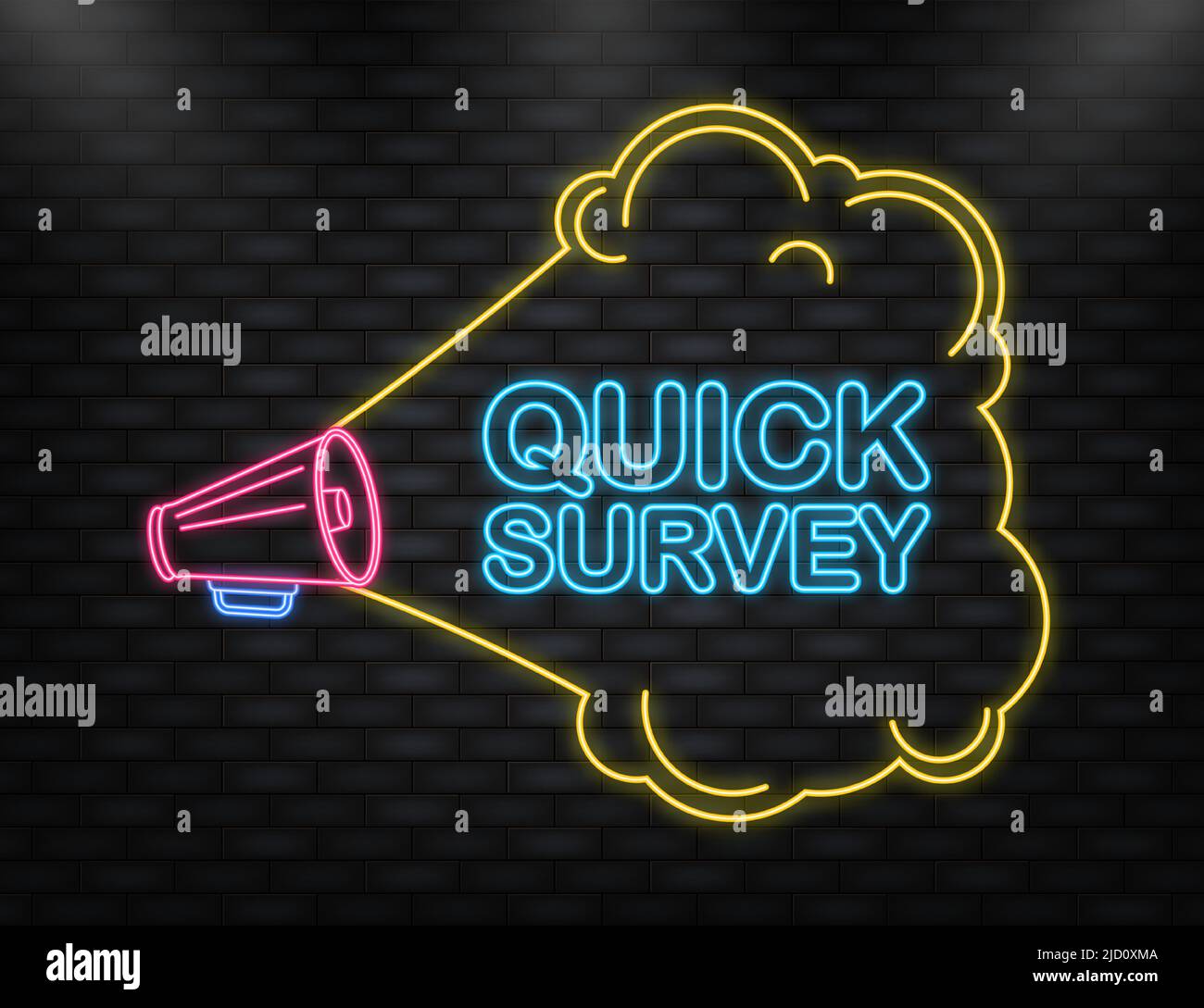 Quick survey badge megaphone hi-res stock photography and images - Alamy