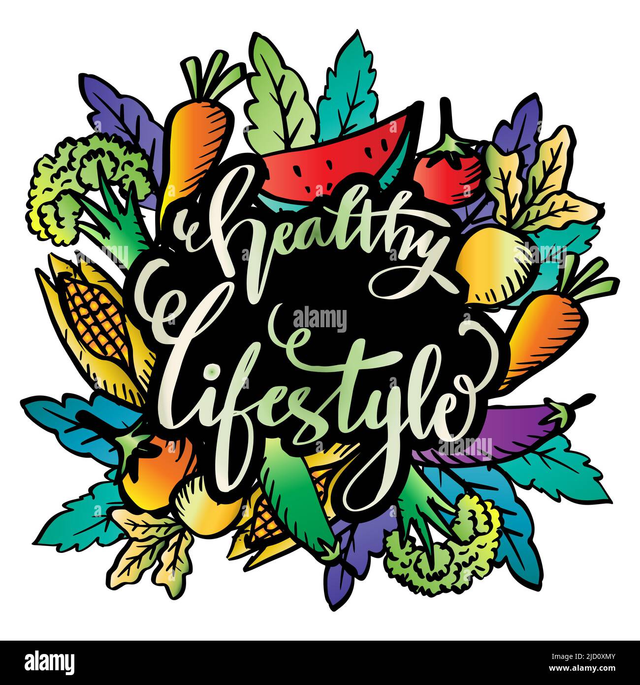 Healthy lifestyle lettering. Poster quotes Stock Photo - Alamy