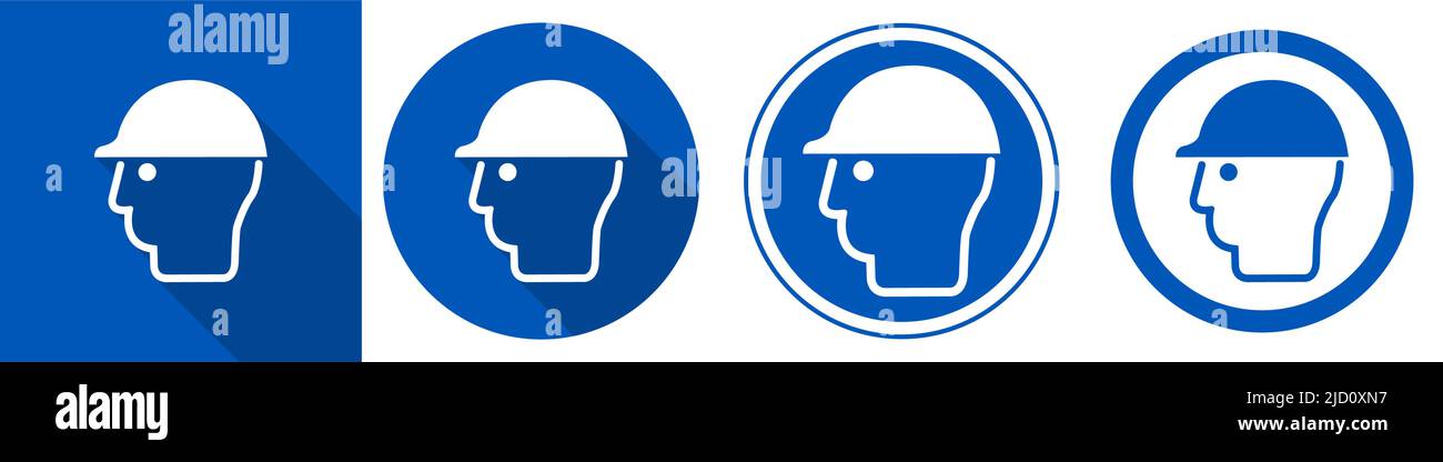Wear Head Protection Symbol Sign Isolate on White Background,Vector ...