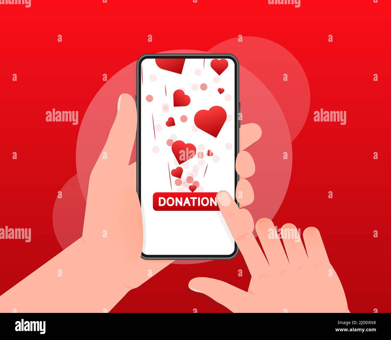Donate heart in flat style. Vector flat illustration Stock Vector Image ...