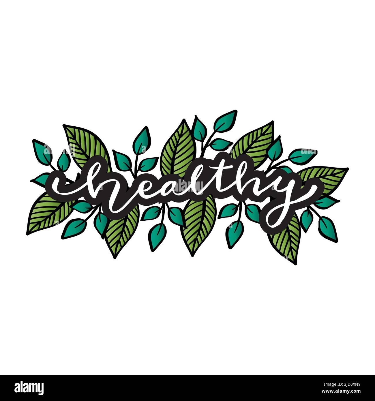 Healthy lettering typography. Slogan concept Stock Photo - Alamy