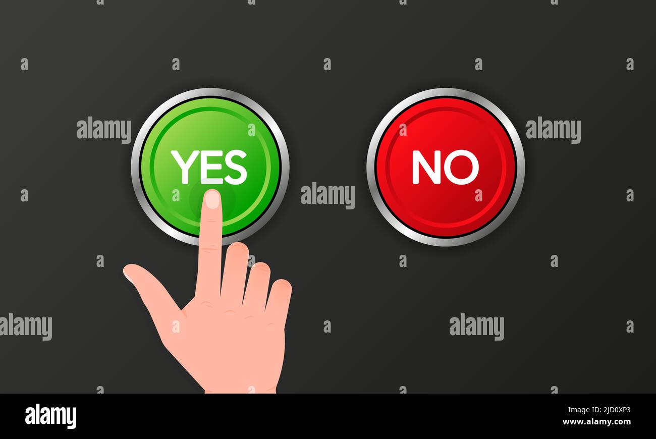 Check mark button with yes and no. Flat simple style trend modern red ...