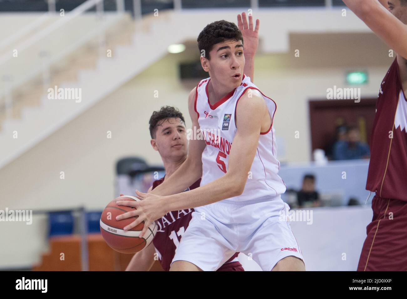 Jean Paul B Shamee of Lebanon Basketball team seen in action during the ...