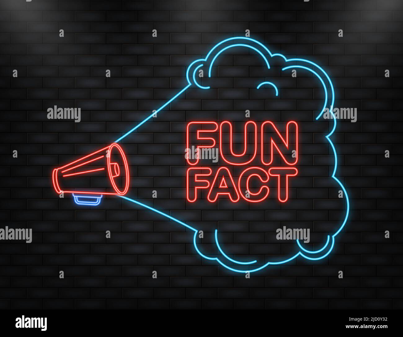 Fun fact feedback megaphone yellow banner in 3D style on white ...